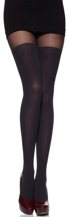Merry Style Damen Strumpfhose mit Overknee Optik 80 DEN MSSSR01 (Graphite, 1/2 (30-36))