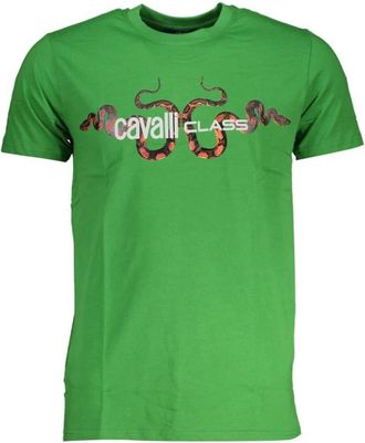 Cavalli Verde Baumwoll-T-Shirt - - Tops - Herren - Gr&uuml;n - 2XL