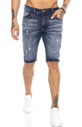 Red Bridge Herren Jeans Shorts Kurze Hose Denim Destroyed Blau W30
