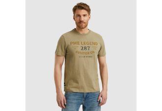 PME Legend T-Shirt Short sleeve r-neck open end jersey mit Logo-Print