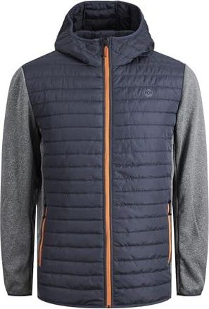 Jack & Jones Homme Multi Veste Matelass&eacute;e, Gris M&eacute;lang&eacute; - D&eacute;tails : Ensemble De Manches, L EU