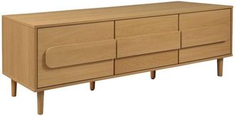 Sweeek Meuble TV vintage d&eacute;cor bois de ch&ecirc;ne 3 portes 150cm - Juliana
