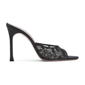 Amina Muaddi Femme, Chaussures, Noir, Taille: 40 EU Alexa Lace Slipper