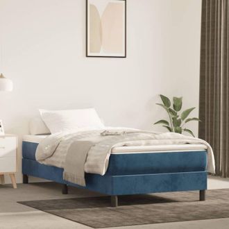 vidaXL Bettgestell ohne Matratze Dunkelblau 90x200 cm Samt Vidaxl