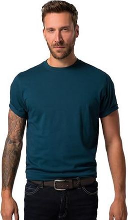 JP1880 Hommes Grandes Tailles Jusquau 8XL - T-Shirt Basic en Pur Coton, à col Rond et Logo JP1880 sur la Poitrine pétrole foncé 8XL 702558756-8XL