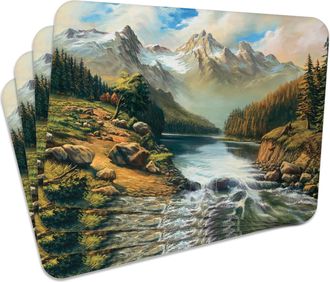 MG Design Set aus 4 Kork-Platzsets - Ford - 30 x 40 cm - hitzebest&auml;ndig & abwischbar, mit Korkr&uuml;ckseite