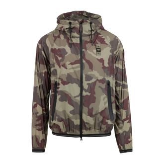 Blauer Windbreaker Jacke - - Sport - Herren - Gr&uuml;n - S