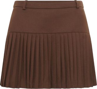 Marine Serre pleated mini skirt - Braun