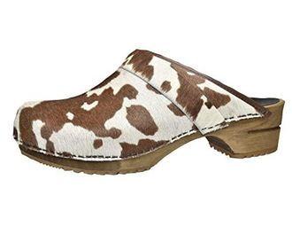 Sanita Casper | Sabots fermés | Produit Original Fabriqué à la Main pour Homme | Sabots en Cuir avec Semelle en Bois | Vache Marron | 47 EU