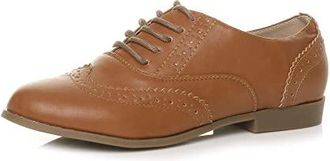Ajvani Femmes Talon Plat et Bas &eacute;l&eacute;gant Classique Chaussures Oxford &agrave; Lacets Brogues Pointure 6 39