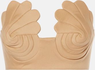 Adriana Degreas Cropped-Top Coquillage aus Baumwolle