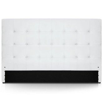 Menzzo Luxor Kopfteil Bett 180cm mit Kunstlederbezug Wei&szlig;