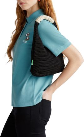 Benetton Damen Borsa 6vqfdy07v Tasche, Schwarz