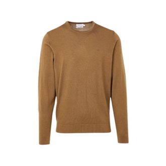 Calvin Klein Superior Wollpullover mit Rundhalsausschnitt - - Knitwear - Herren - Braun - 2XL