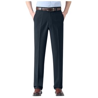 Generic Freizeithose Herren Lang - Mynx Herren-Kleiderhose mit verstecktem elastischem Bund klassischer Passform in eleganter Plisseeverarbeitung f&uuml;r den ansp