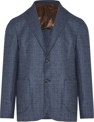 Barba Homme, Vestes, Bleu, Taille: 2XL Veste en laine vierge avec 2 boutons