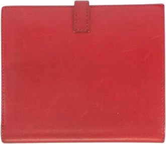 Herm&egrave;s Portefeuille compact en cuir rouge Pre-owned - Femme - Pre-owned - Rouge - Taille: ONE Size