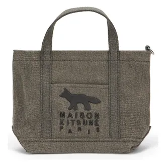 Maison Kitsun&eacute; Mini Tote Profile Fox - Femme - Sacs - Gris - Taille: ONE Size
