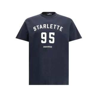 Dsquared2 Logo-Print Baumwoll T-Shirt - - Tops - Herren - Blau - L