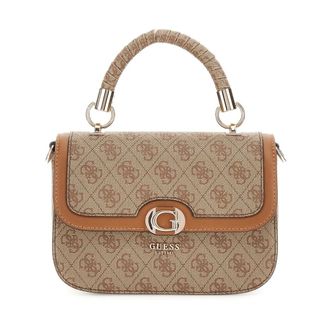 Guess Femme, Sacs, Brun, Taille: ONE Size Nolana SML Girlfrien Latte Logo/Brown Handbag