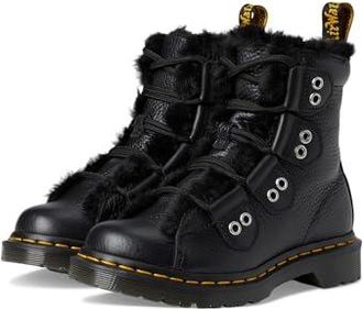 Dr. Martens 31876001 1460 Lace to Toe Fur Lined Nappa Leather Lace Up Boots Femme BLACK EU 39