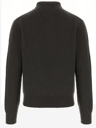 Woolrich Mens Full-Zip Wool Sweater Dark Green Sweatshirts