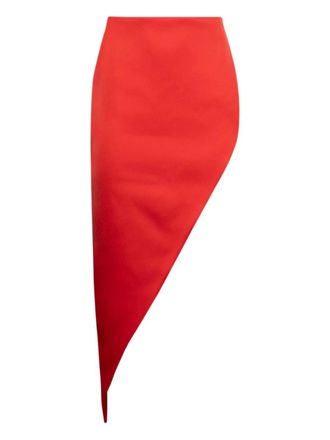 DAVID KOMA jupe à design asymétrique - Rouge