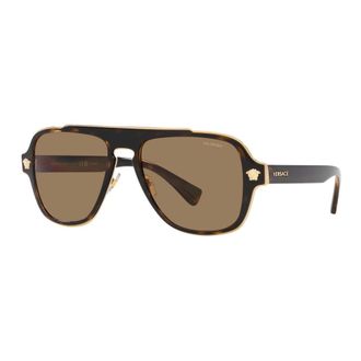 Versace Homme, Accessoires, Brun, Taille: 56 MM Lunettes de soleil Charm