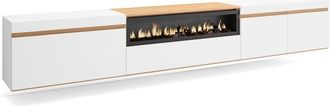 Skraut Home Skraut Home - TV-Schrank, Lowboard, f&uuml;r Wohnzimmer und Esszimmer, 288x35x45 cm, F&uuml;r gro&szlig;formatiges TV, Elektrokamin., H&auml;ngend, Moderner Stil, Wei&szlig;