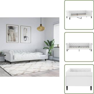 vidaXL The Living Store Tagesbett Wei&szlig; 90x200 cm Kunstleder - Couchbett