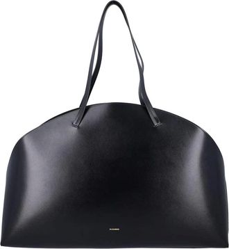 Jil Sander Femme, Sacs, Noir, Taille: ONE Size Sac fourre-tout &eacute;paule arqu&eacute; en cuir