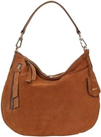 Abro Cuir sac &agrave; &eacute;paule bandouli&egrave;re Leather Suede Hobo Juna Bag Cuoio brun