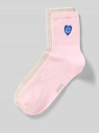 Jake*s Casual Socken mit Motiv-Stitching
