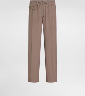 Dolce & Gabbana Wool Poplin Jogging Trousers - Mann Hosen Und Shorts Brown 54