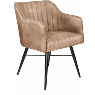 Massivmoebel24 Chaise 54x68 Cuir Beige iron label 12