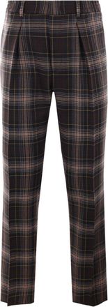 Fendi pantalon à motif tartan - Marron
