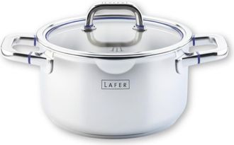 Lafer Johann Lafer - Kochtopf Induktion - Fleischtopf 20 cm 3 L Edelstahl mit Glasdeckel | Akkutherm-Speichersystem & &Ouml;l-Dosiersystem | Backofen & Sp&uuml;lmasch