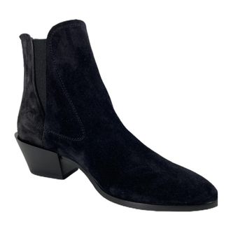 Tod's Wildleder Stiefel Schuh elastisches Kn&ouml;chelmodell - - Shoes - Damen - Schwarzk - 36 EU