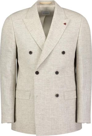 Roy Robson Zweireihiges Sakko aus einem Materialmix mit Spitzfasson, Slim Fit in