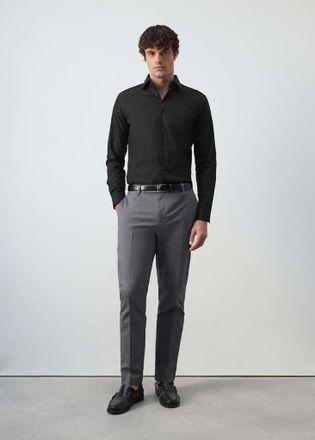 Mango Chemise 100 % coton slim-fit noir - Homme - XXL - MANGO MAN