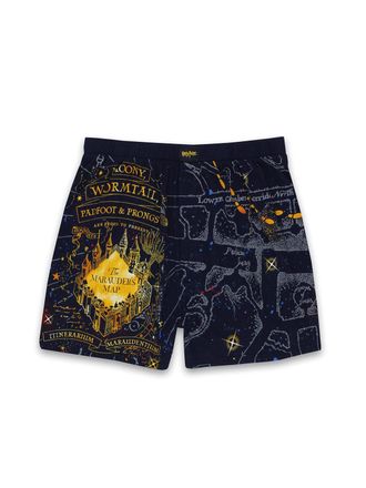 Harry Potter Hogwarts H&auml;user Herren Briefly Stated Boxershorts Unterw&auml;sche - Blau - Medium