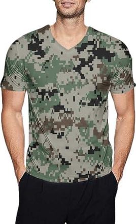 Generic T-shirt d&eacute;contract&eacute; &agrave; rayures pour homme - Col en V - Imprim&eacute; &agrave; manches courtes - Pour entra&icirc;nement int&eacute;rieur et ext&eacute;rieur, Jn, XXL