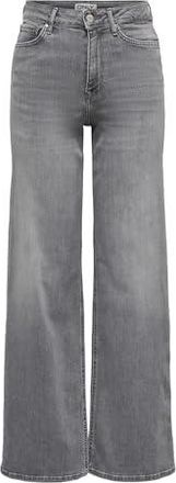 Only Jean &agrave; Jambe Large ONLMADISON Taille Haute Wide Leg Fit Jeans Light Grey Denim XL 32 Light Grey Denim XL / L32