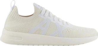 A|X Armani Exchange Homme, Chaussures, Blanc, Taille: 43 EU Baskets en tissu avec empi&egrave;cements en mesh