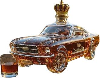 Generic Glasflasche Kraftfahrzeug Whisky Dekanter, Glas Kraftfahrzeug Whisky Weinflasche, Lustige Getr&auml;Nkeflasche F&uuml;r Champagner, Kreative leere Weinflaschen 