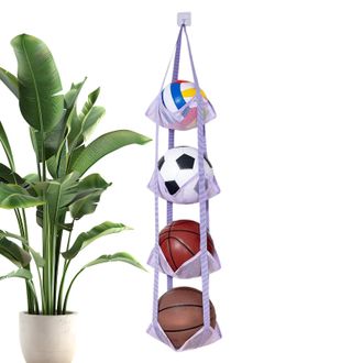 Generic Ballregal, Vertikaler Mehrschichtiger Netz Halter, Ballregal Garage Sportger&auml;te Organizer, f&uuml;r Fu&szlig;ball Volleyball Pl&uuml;schpuppen Stofftiere Zuhause Wohn