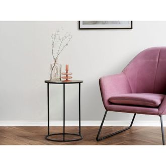 Mirrors and More Mirrors And More - Beistelltisch patty rund Metall in Schwarz Silber, H&ouml;he 61cm
