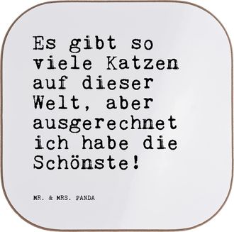Mr. & Mrs. Panda gläseruntersetzer Es gibt so viele... - Geschenk, Sprüche, Untersetzer Glas, Spruch Weisheiten Zitate Lustig Weisheit Worte, Katzen, für Gläser, eckig