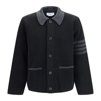 Thom Browne 4-Bar Baumwoll-Piqu&eacute;-Jacke - - Jackets - Herren - Schwarzk - M