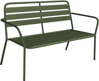 Vente-Unique Banc de jardin en m&eacute;tal - Kaki - MIRMANDE de MYLIA